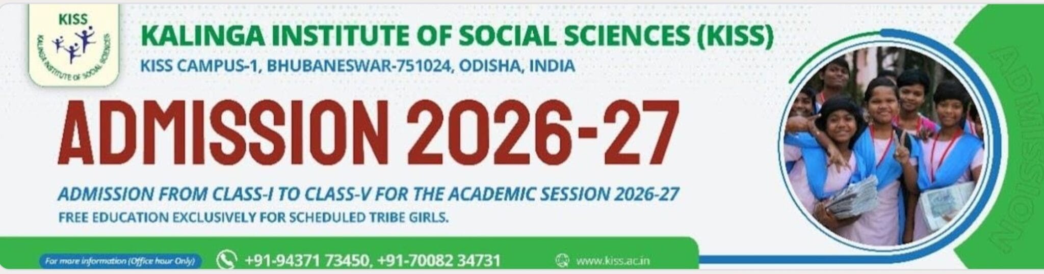 Kalinga Institute Of Social Sciences (KISS) Admission 2026–27: Online ...